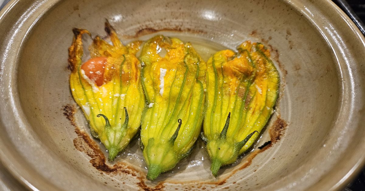 Baked Stuffed Zucchini Flowers with goat cheese - Lively Life - Colorado